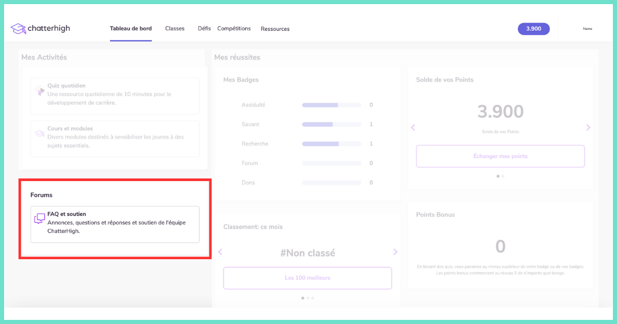 Guide de votre tableau de bord enseignant sur ChatterHigh